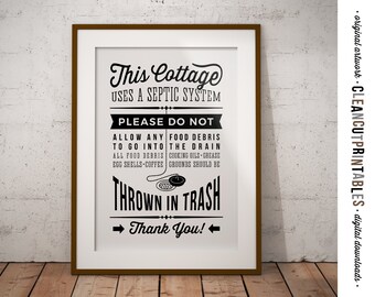 Kitchen Trash Sign - Etsy