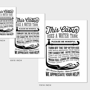 Water Rules Sign for Cabin With Water Tank - Rentals Airbnb Business ...