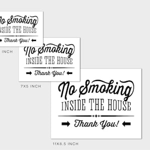 No Smoking Inside the House - Retro/vintage Rustic Printable Sign ...