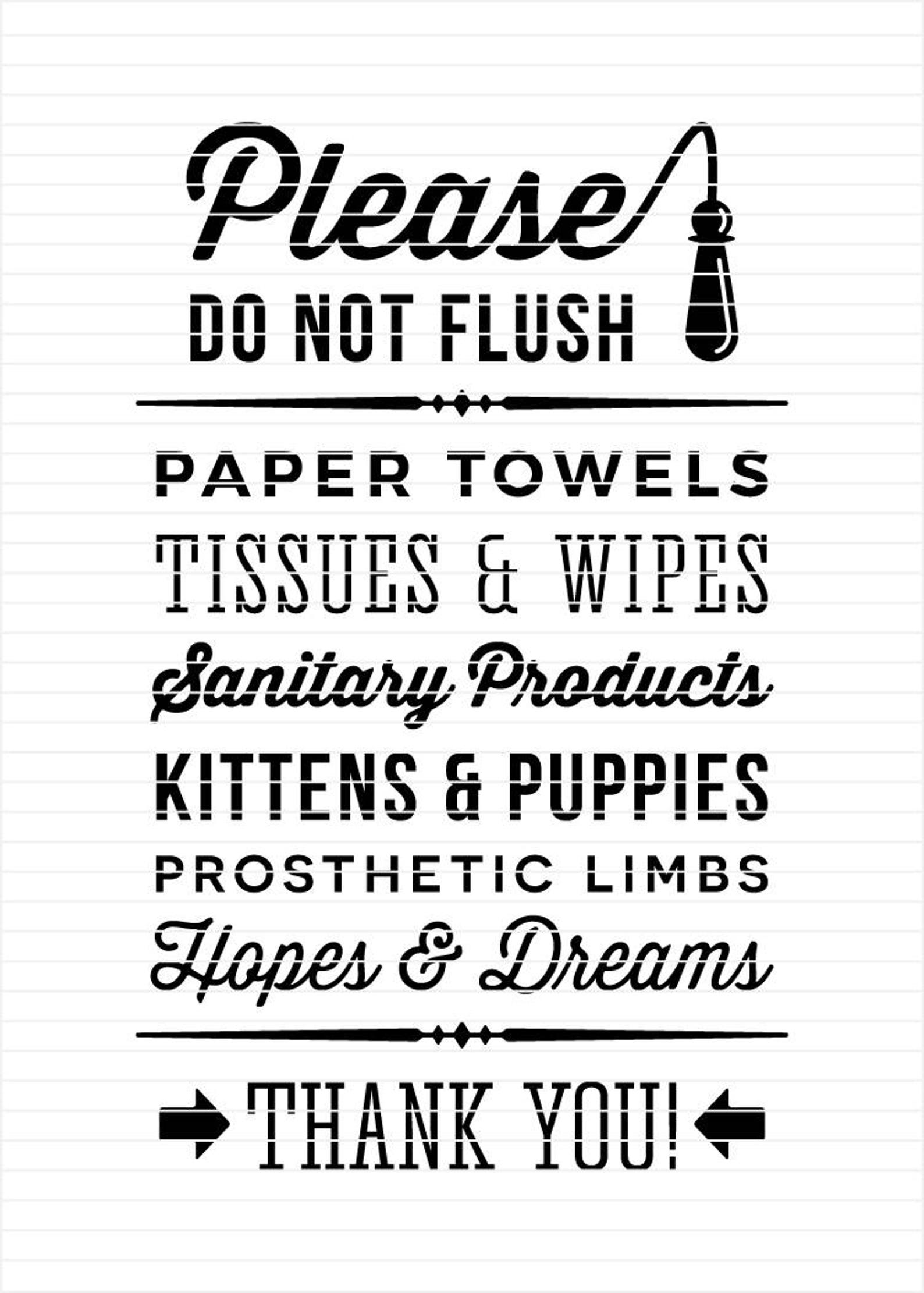 Please Do Not Flush Hopes & Dreams Funny Toilet Quote Sign | Etsy