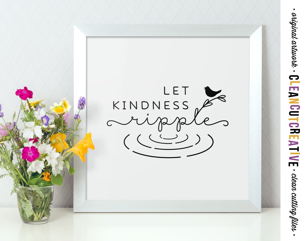 Printable Wall Art - Let Kindness Ripple PDF JPG Sayings Quote Minimal ...