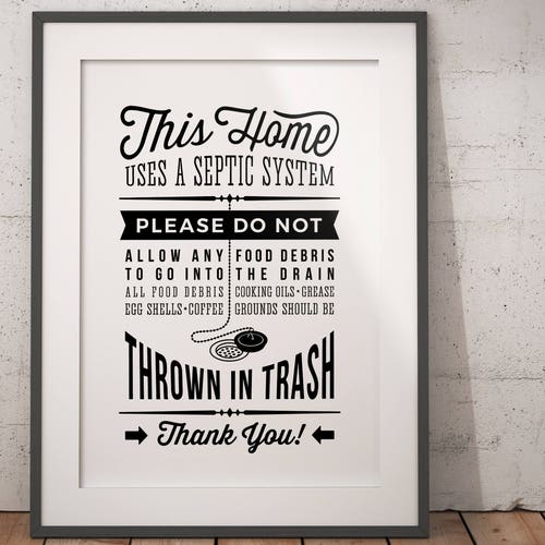 Cottage Kitchen Sign Septic System Cottage Kitchen Wall Art - Etsy
