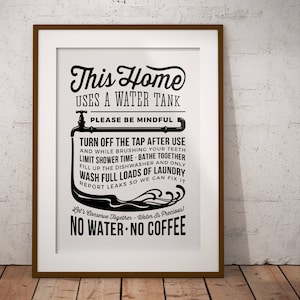 Water Rules Sign for Cabin With Water Tank Rentals Airbnb Business ...
