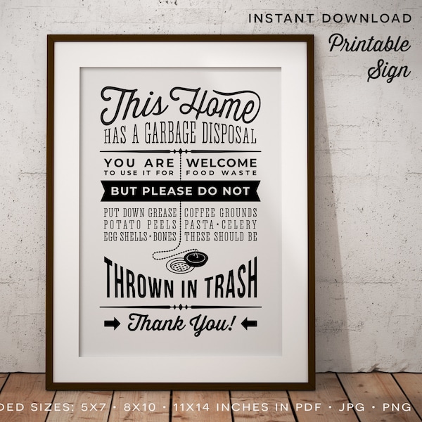 No Food in Sink Sign - Etsy