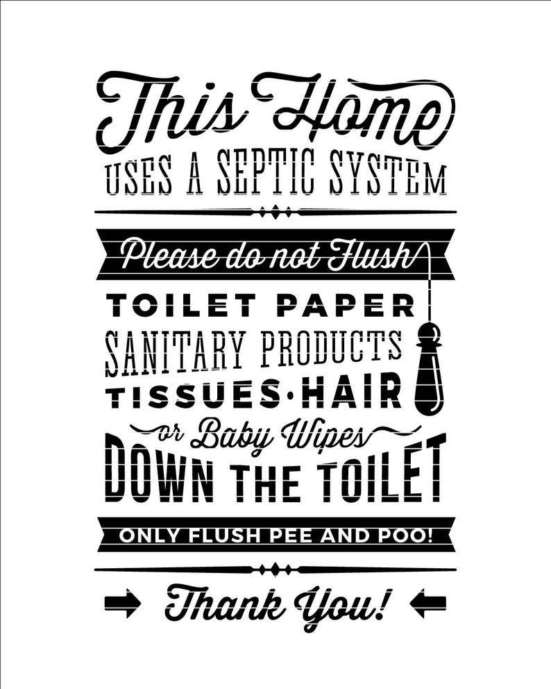 Do Not Flush Toilet Sign - Only Pee and Poo - Bathroom Sign Septic ...