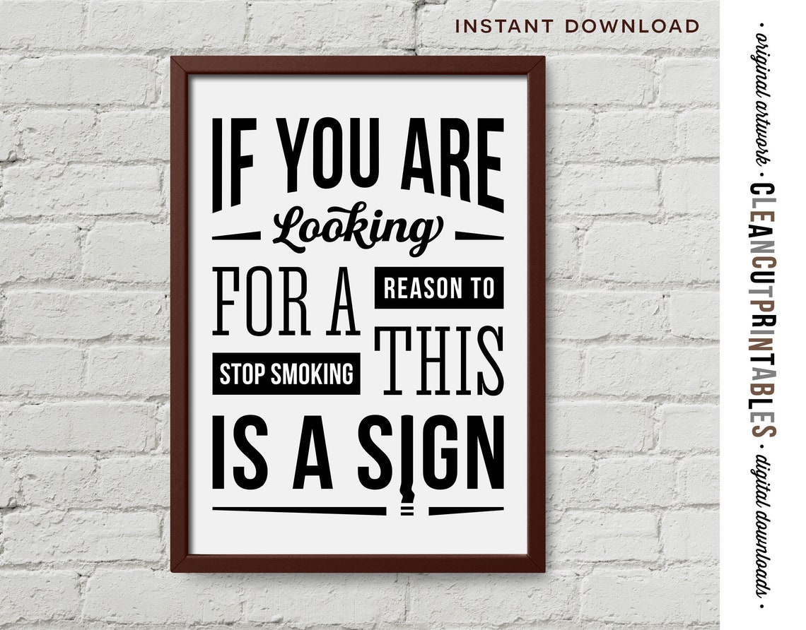 Funny No Smoking Sign Printable Digital Instant Download - Etsy