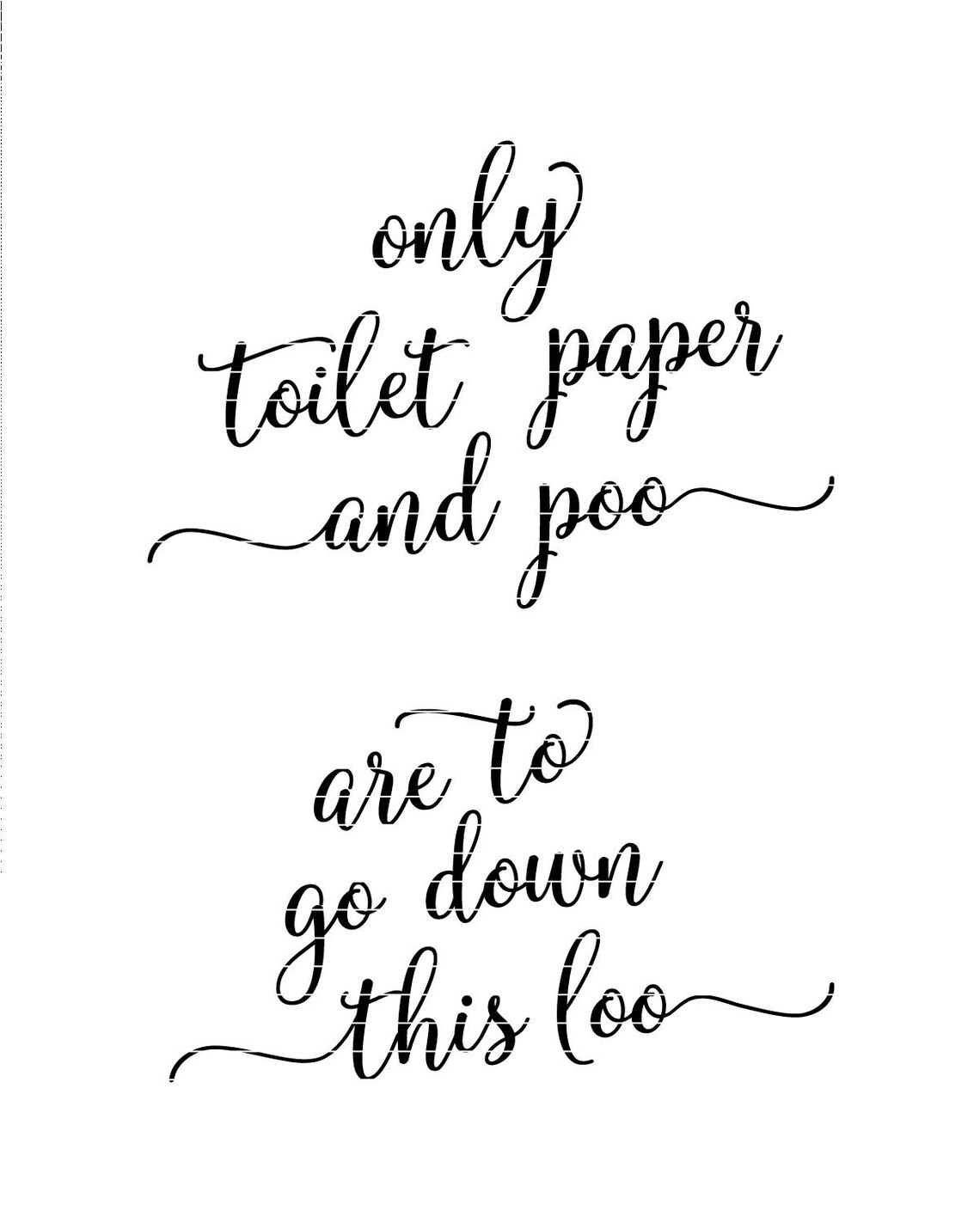 Toilet Sign Septic Only Toilet Paper & Poo Down This Loo | Etsy