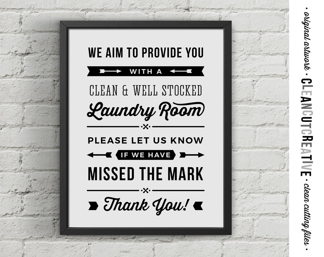 Well Stocked Laundry Room Needs Attention Sign for Business Cleaning ...