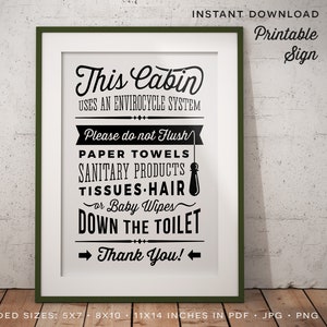 Cabin Bathroom Sign Envirocycle System - Please Do Not Flush Sign ...