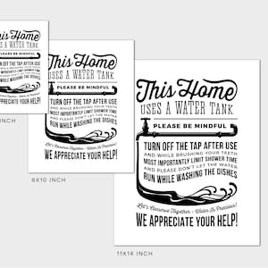 Water Rules Sign for Home With Water Tank - Do Not Waste Water Sign ...