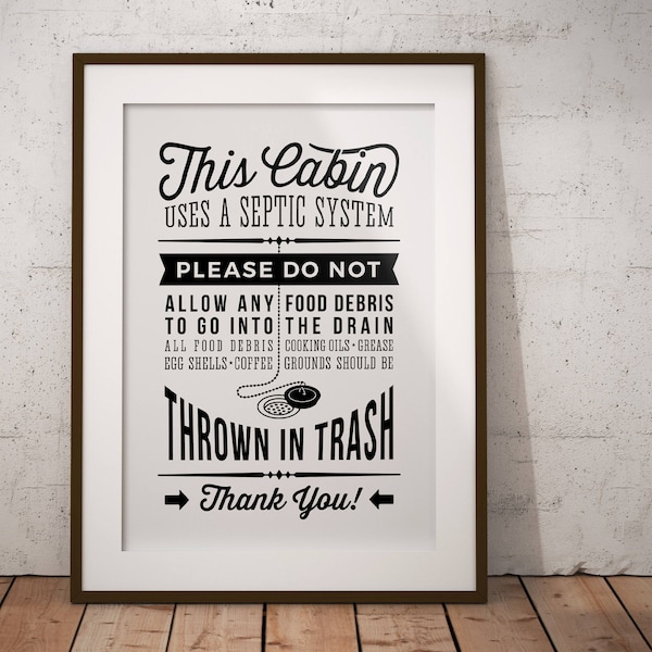 No Food in Sink Sign - Etsy