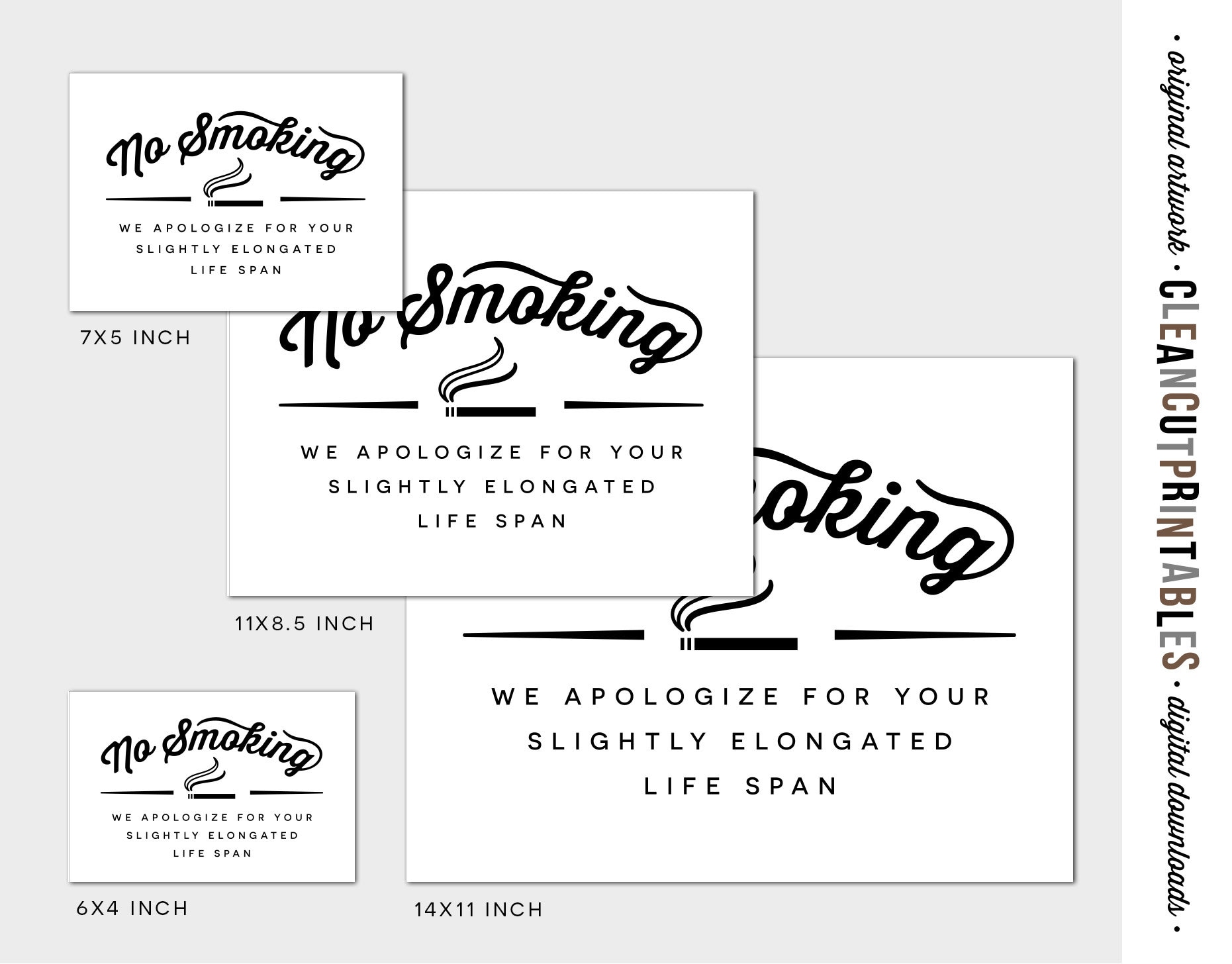 Funny No Smoking Sign Printable Digital Instant Download | Etsy