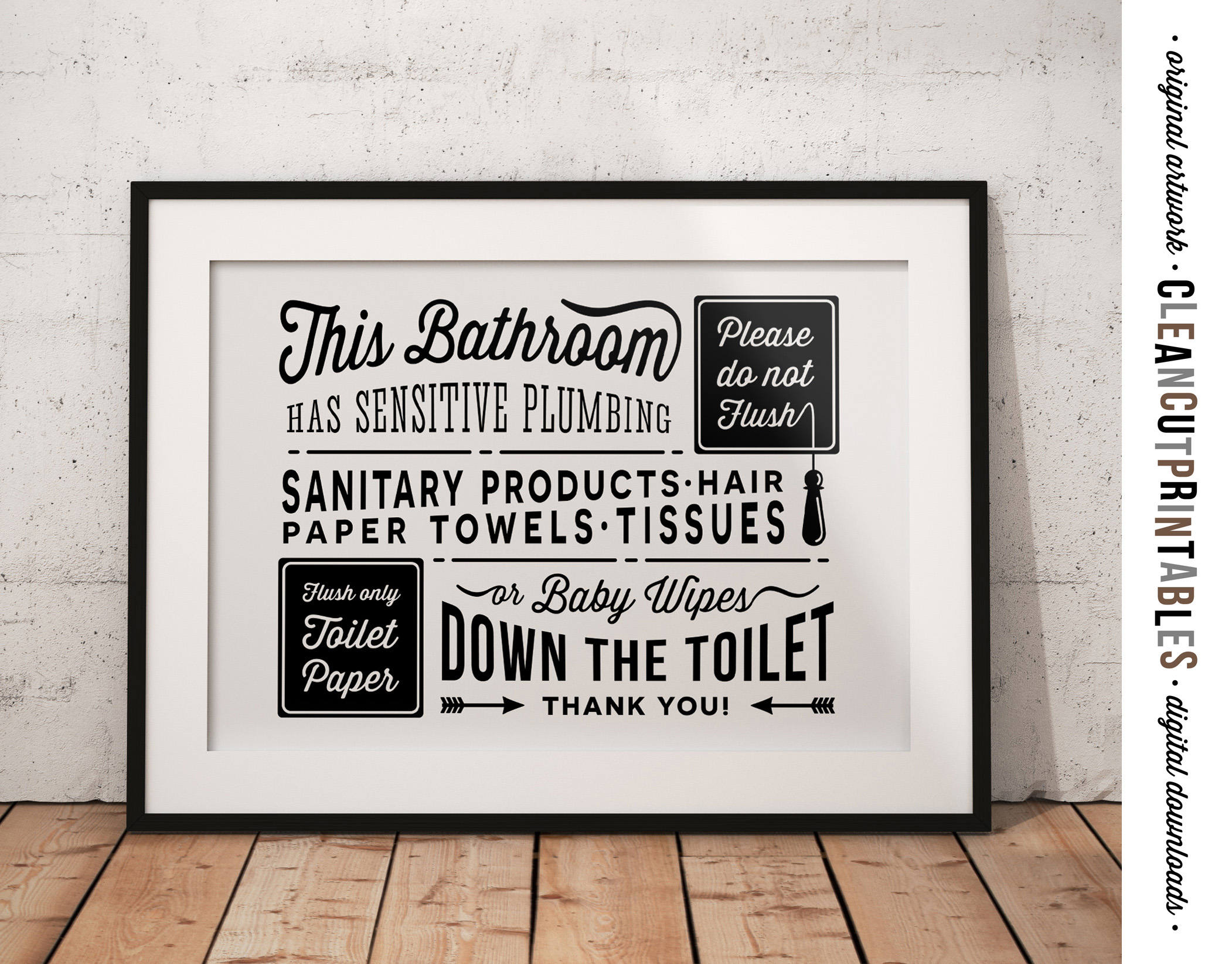 Bathroom Sign Sensitive Plumbing (no Septic System) - Do Not Flush ...