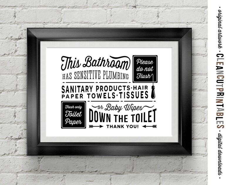 Bathroom Sign Sensitive Plumbing (no Septic System) - Do Not Flush ...