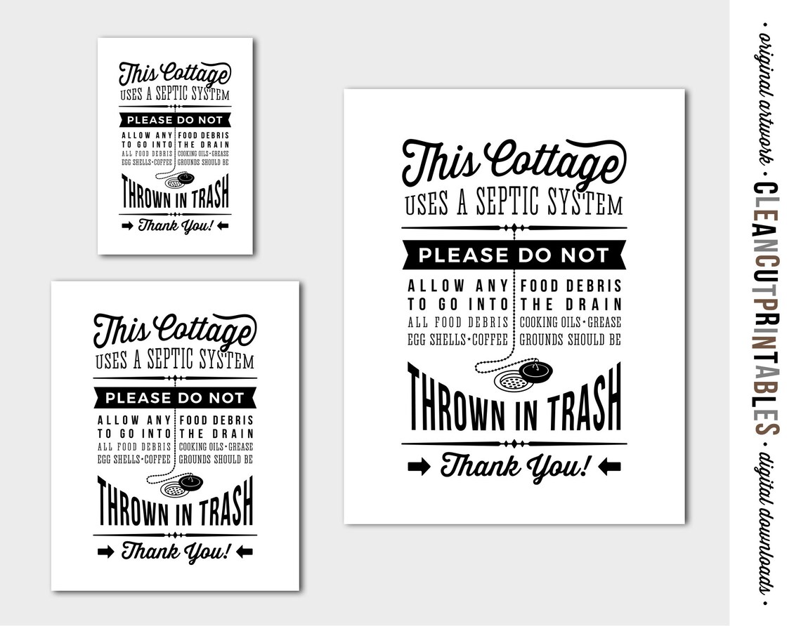Cottage Kitchen Sign Septic System Cottage Kitchen Wall Art | Etsy