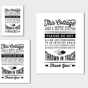 Cottage Kitchen Sign Septic System - Cottage Kitchen Wall Art Food ...