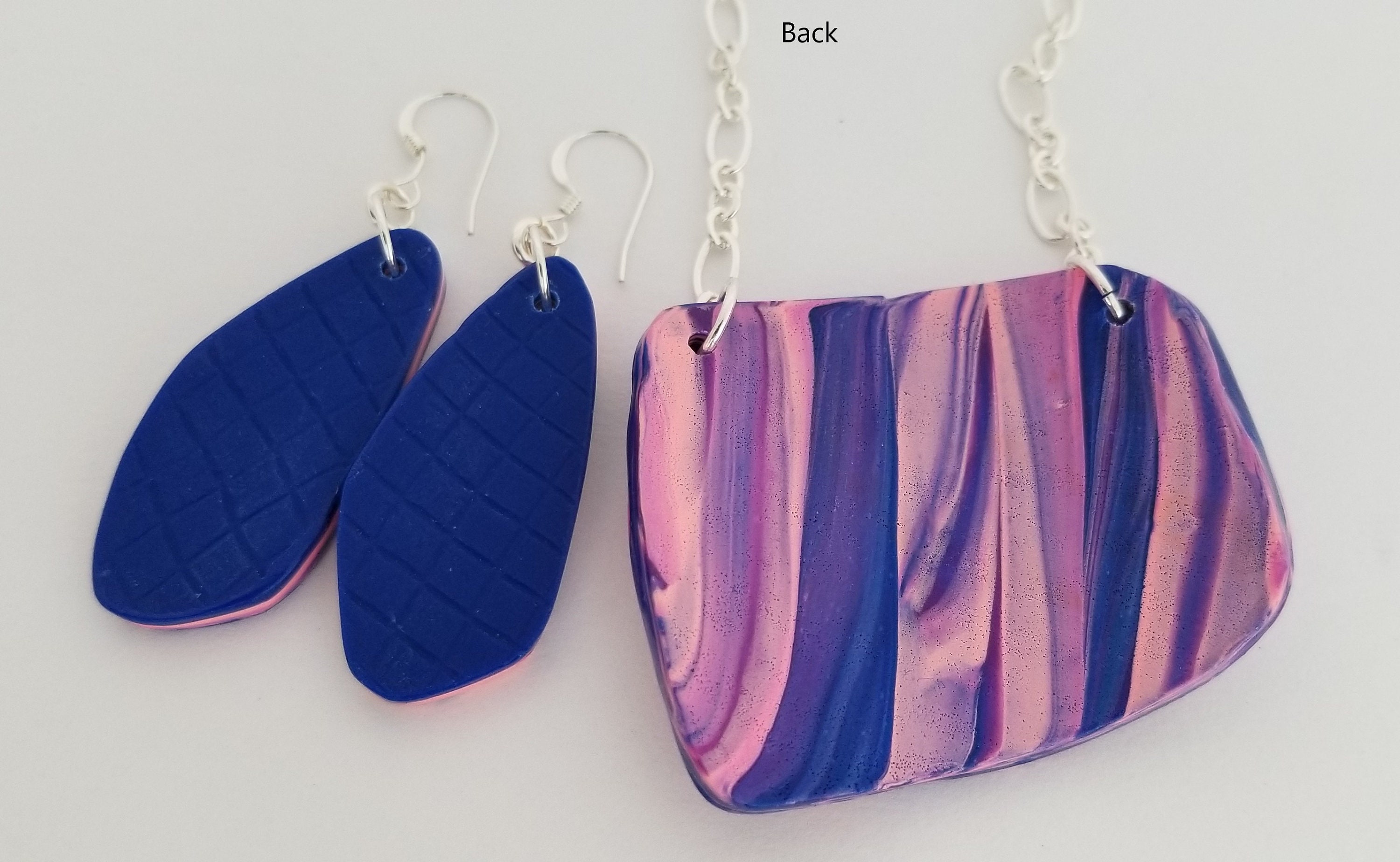 Polymer Clay Fireworks Necklace & Sterling Silver Earrings, Handmade ...