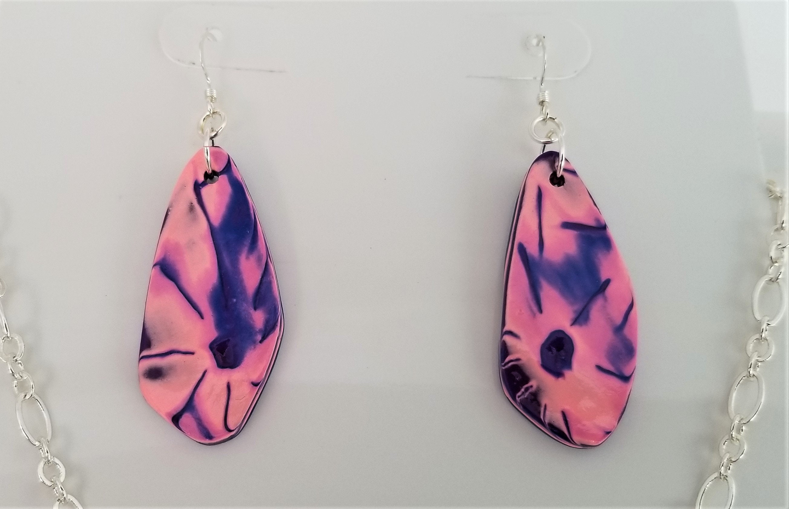 Polymer Clay Fireworks Necklace & Sterling Silver Earrings, Handmade ...