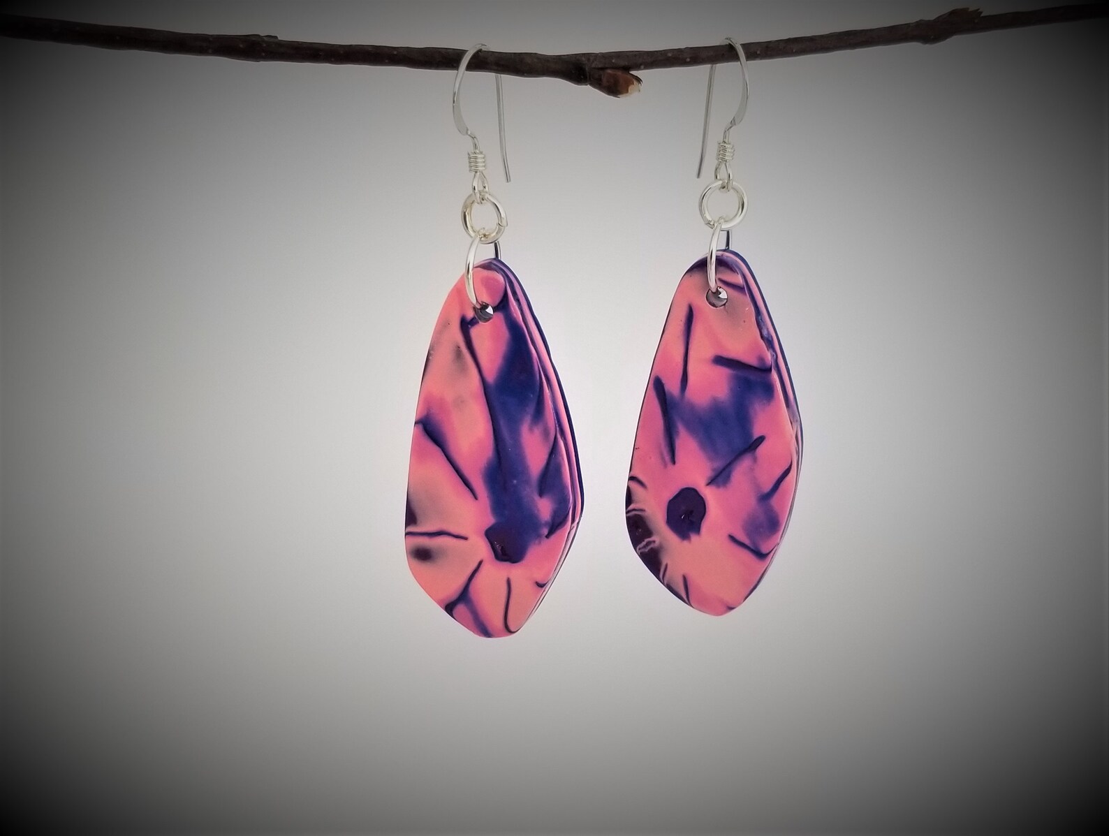 Polymer Clay Fireworks Necklace & Sterling Silver Earrings, Handmade ...