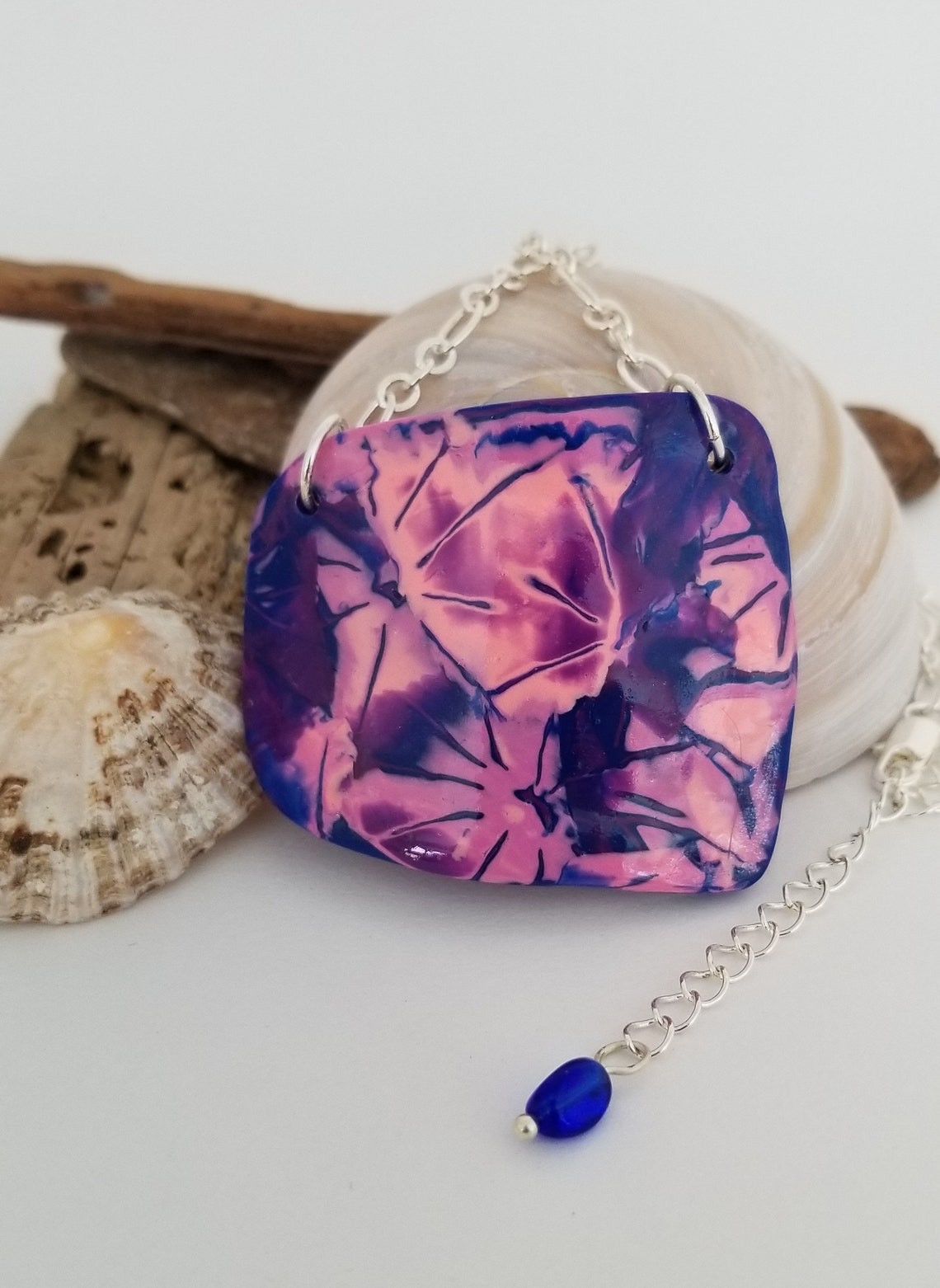 Polymer Clay Fireworks Necklace & Sterling Silver Earrings, Handmade ...