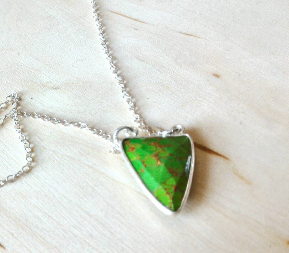 Green Turquoise Chain Necklaceturquoise Pendant Necklace - Etsy UK