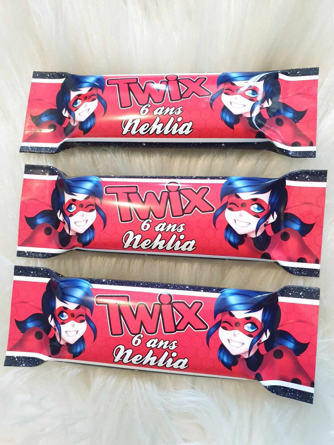 Mini chocolat twix personnalisé thème au choix , anniversaire , eid ...