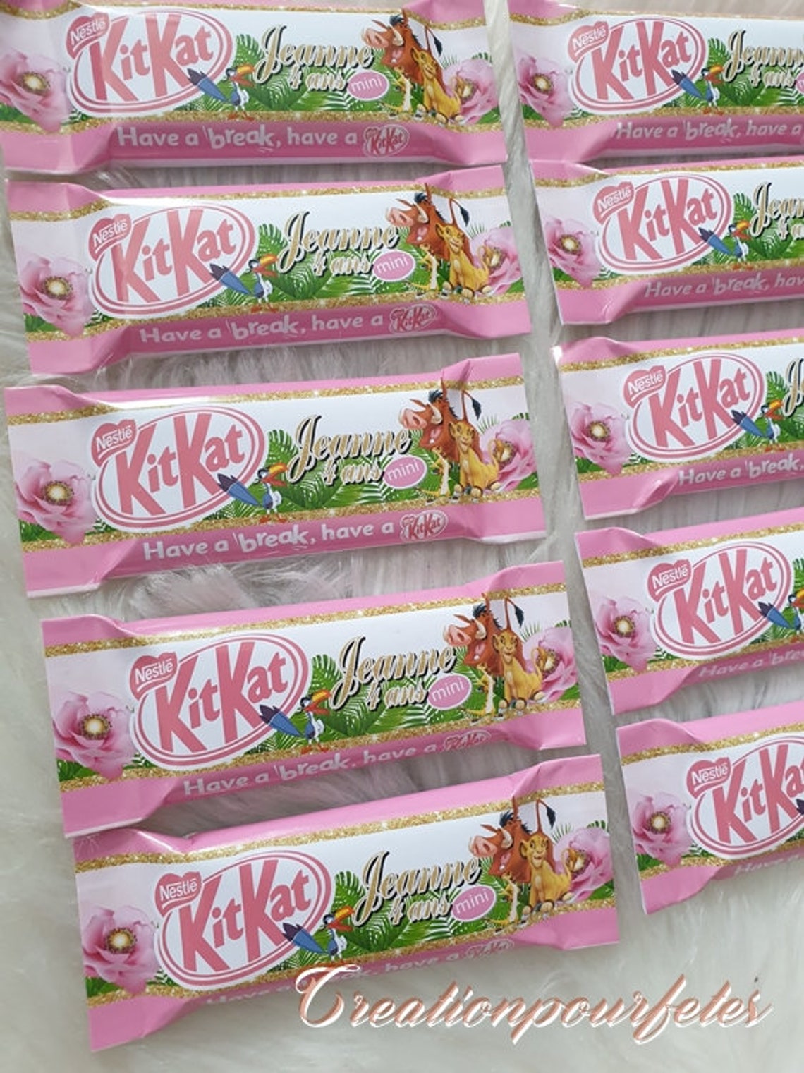 Mini Kit Kat personnalisé thème au choix anniversaire - Etsy France