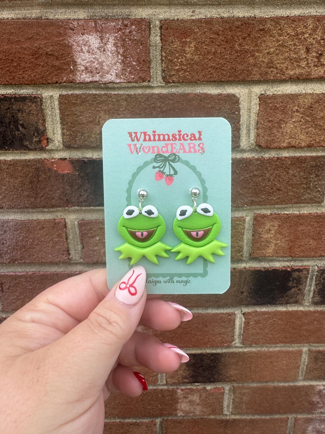 Kermit the Frog the Muppets Disney Inspired Dangle Clay Earrings - Etsy