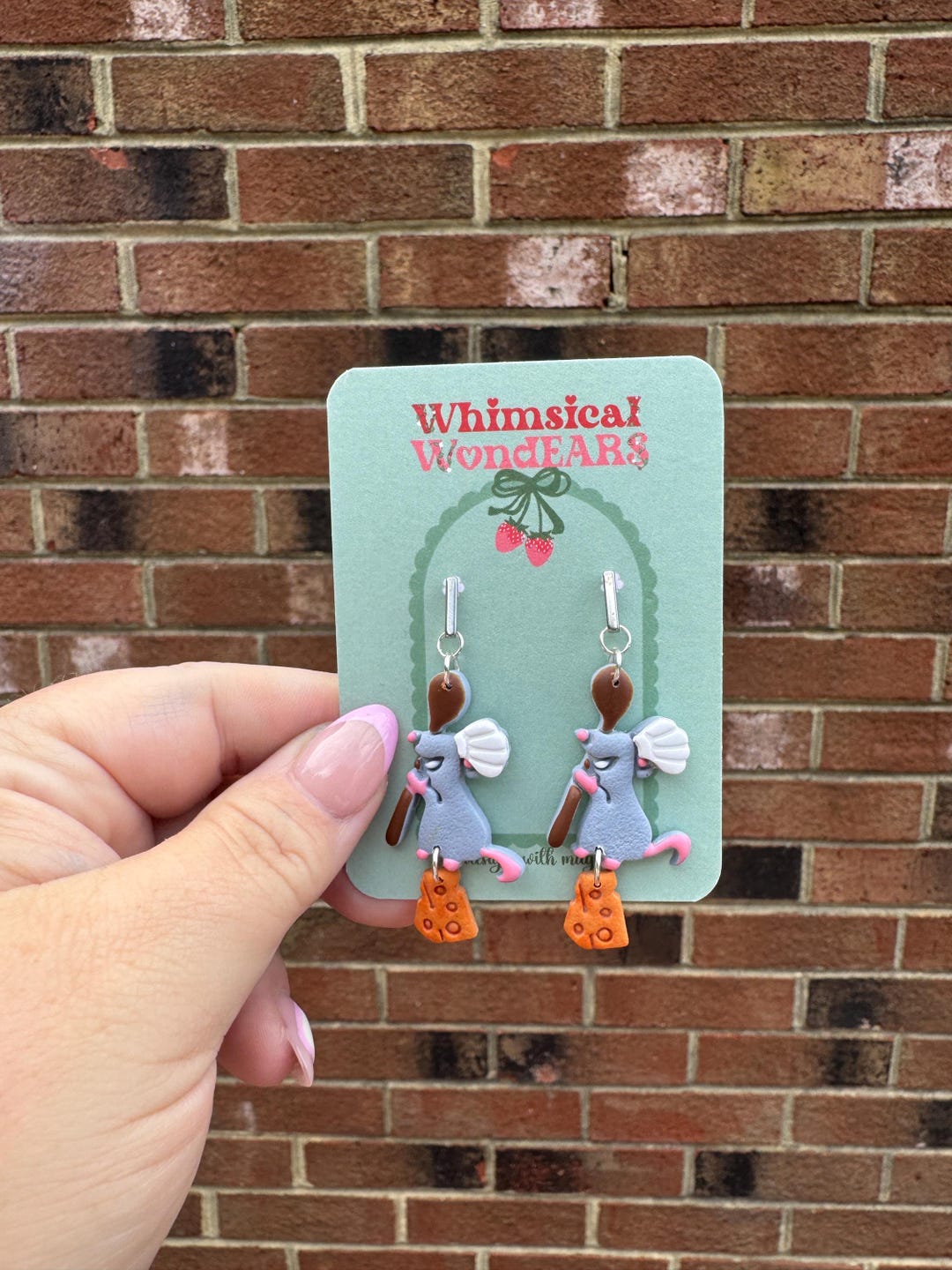 Ratatouille Remy Chef Hat Cheese Inspired Dangle Inspired Clay Earrings ...