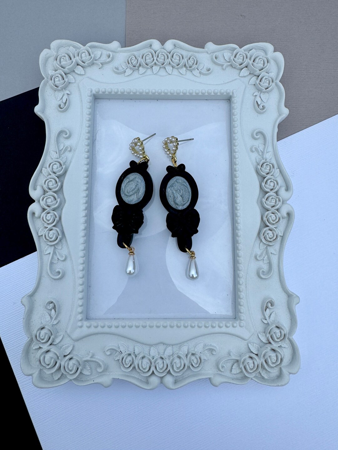 Swift TTPD Clara Bow Pearl Coquette Bow Mirror Inspired Dangle Polymer ...