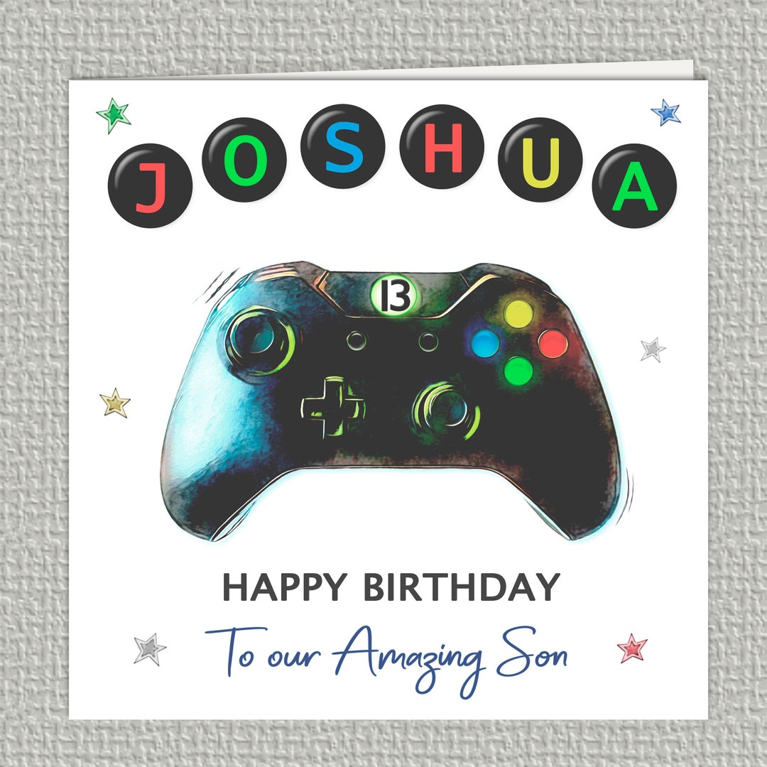 Handmade Personalised Game Controller Birthday Card, for Son, Grandson ...