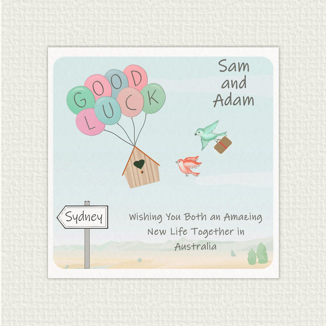 Handmade New Home, Moving Abroad, New Life Together Good Luck Card ...