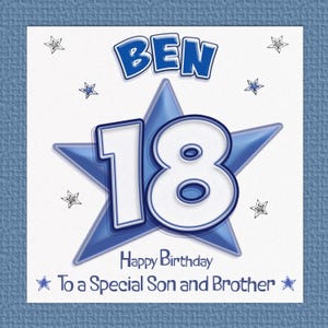 Handmade 18th Birthday Card for Son, Grandson, Godson, Brother, Etc ...