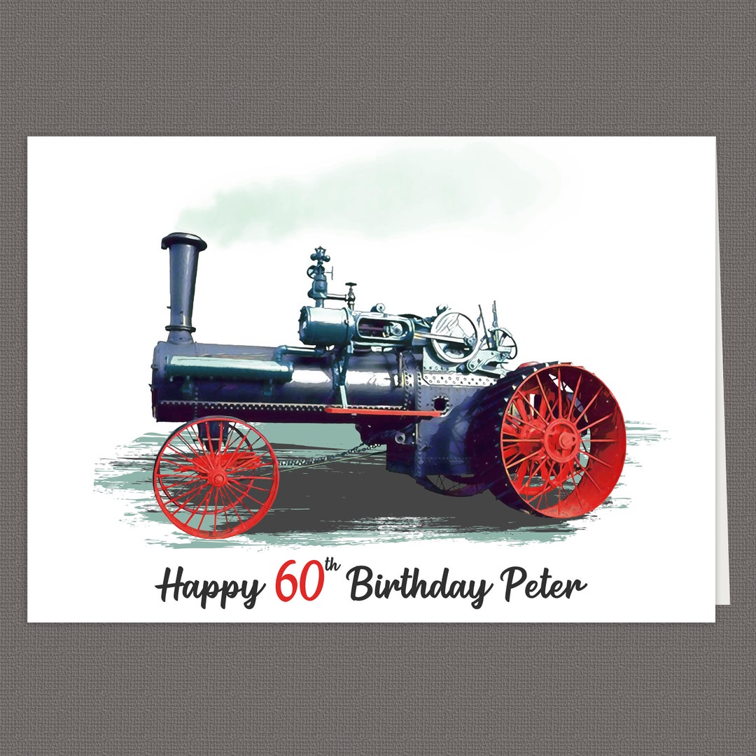 Any Age Steam Engine Birthday Card, for Dad, Husband, Grandad, Uncle ...
