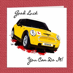 Handmade Good Luck Driving Test Card, 148mm (5.8") Personalised Number ...