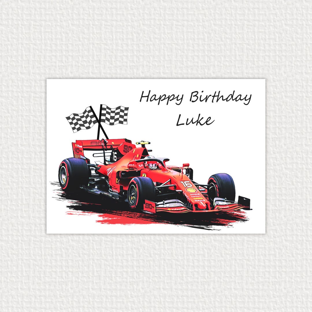 Personalised ANY AGE Ferrari Racing Car Birthday Card - Etsy