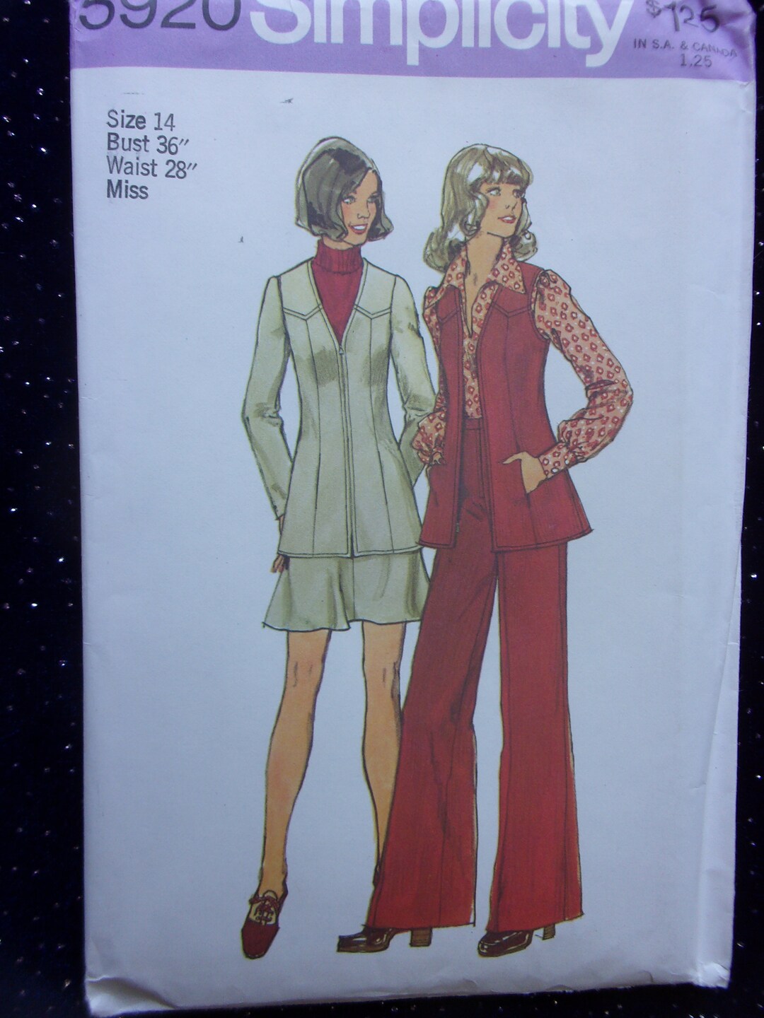 Vintage 70s Separates Sewing Pattern: Simplicity 5920, Size 14 Bust 36 ...