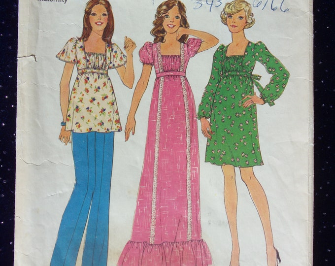 Retro 70's Maxi Dress Sewing Pattern-peasant Dress-three Sleeve ...