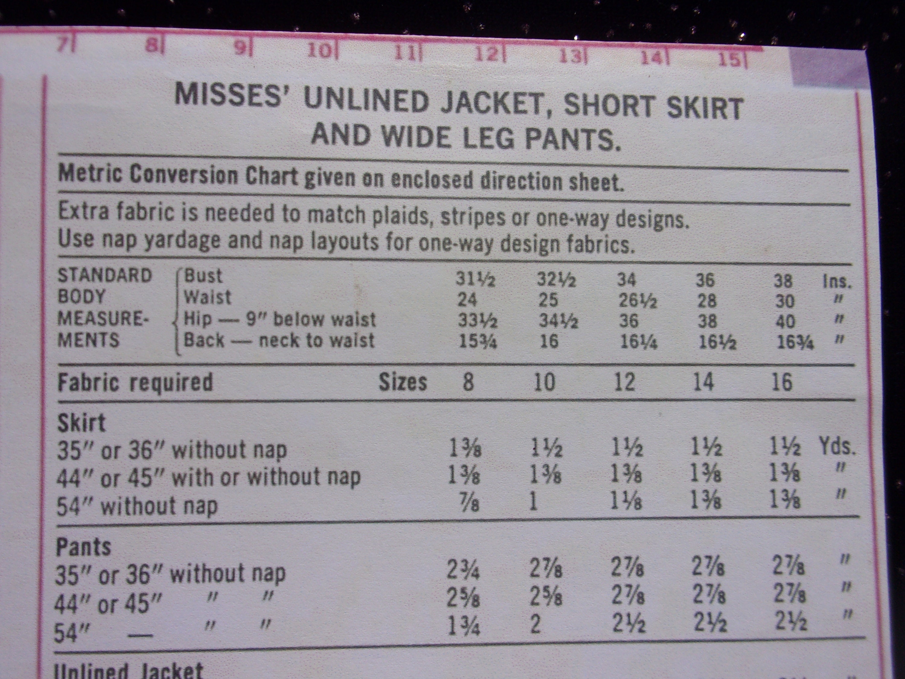 Retro 1970's Jacket, Short Skirt & Wide Leg Pants Sewing Pattern Young ...