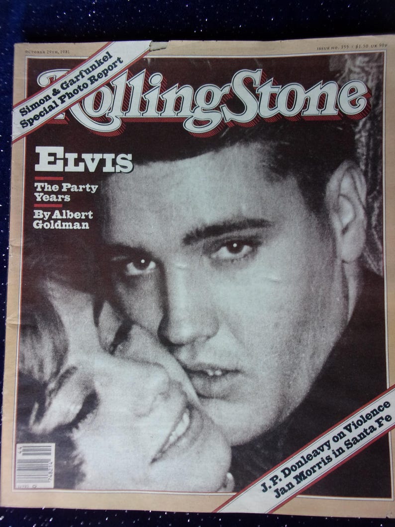 Vintage 1981 Rolling Stone Magazine: Elvis Presley Cover, Issue 355 - Etsy