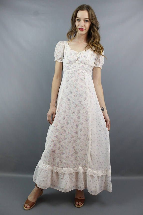 Retro 70's Maxi Dress Sewing Pattern-peasant Dress-three Sleeve ...