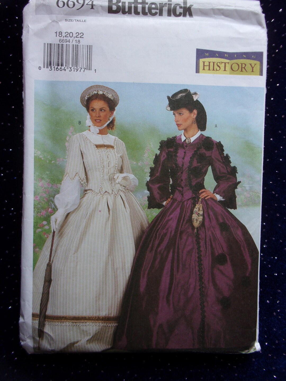 Edwardian Dress Sewing Pattern: Butterick 6694, Plus Sizes 18-22 (UNCUT ...