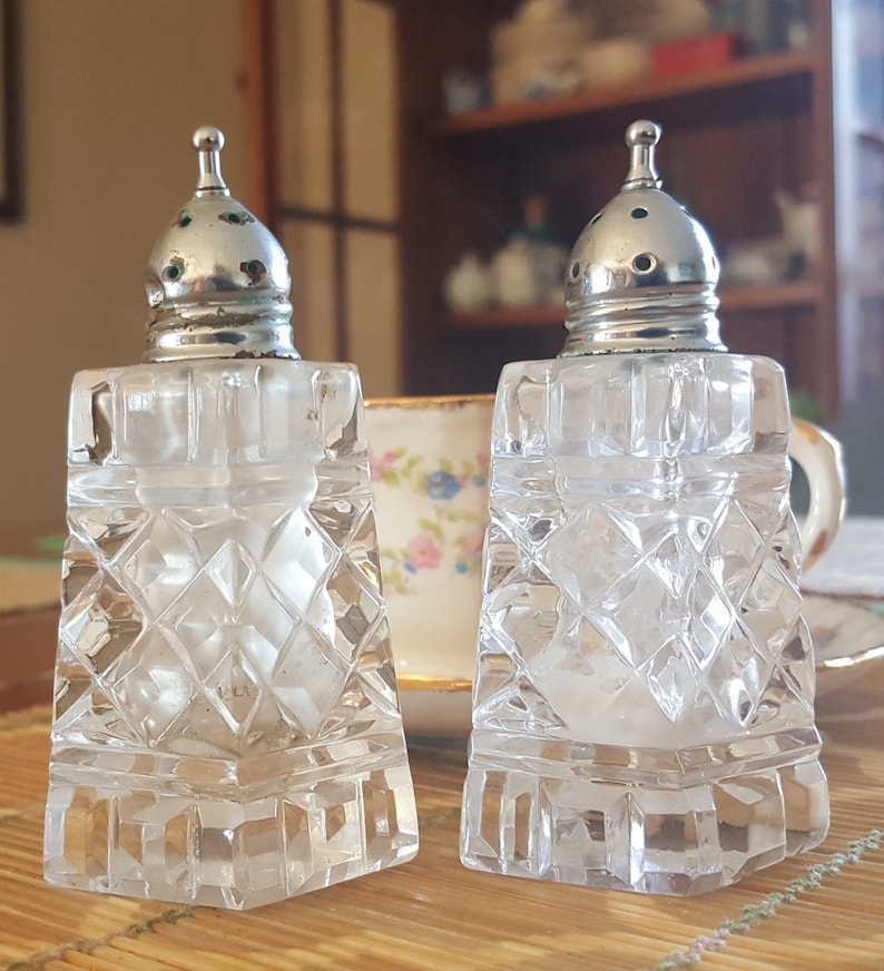 Cut Glass Salt and Pepper Shakers Made in Western Germany in - Etsy