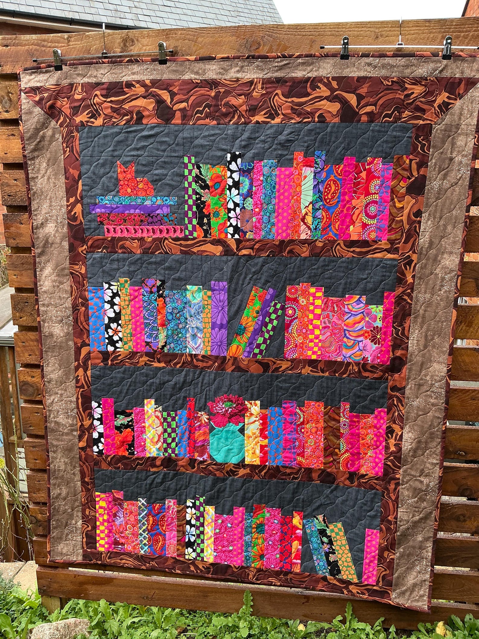 Kaffe Fassett Bookcase/library Quilt/ Wall Hanging Ready to Ship - Etsy