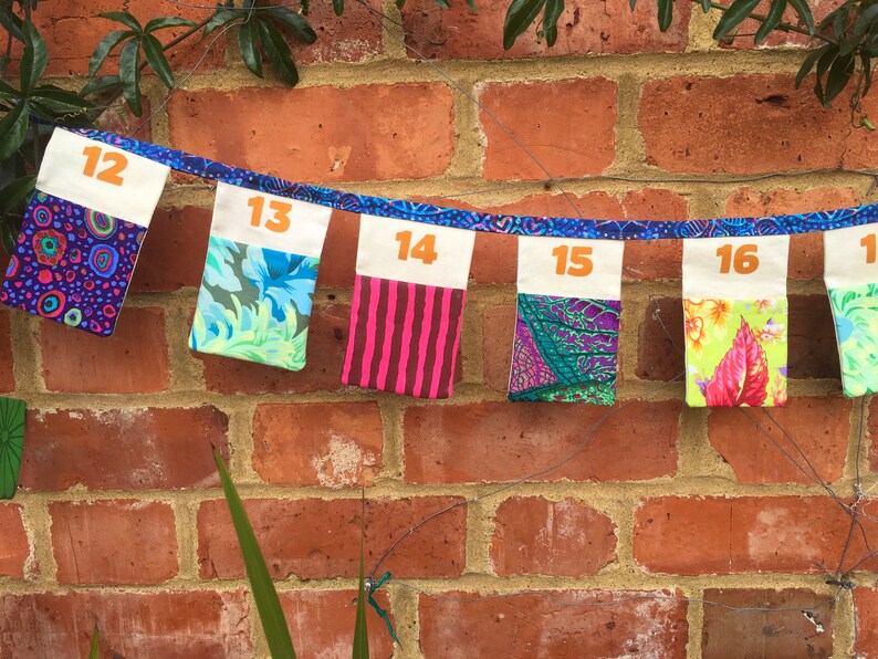 Kaffe Fassett Advent Calendar Bunting - Etsy