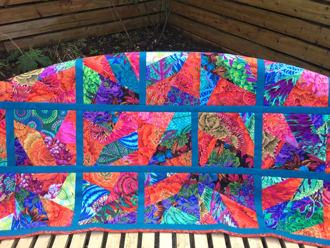 Kaffe Fassett Crazy Eight Patchwork Quilt/ Bed Runner Made to Order - Etsy