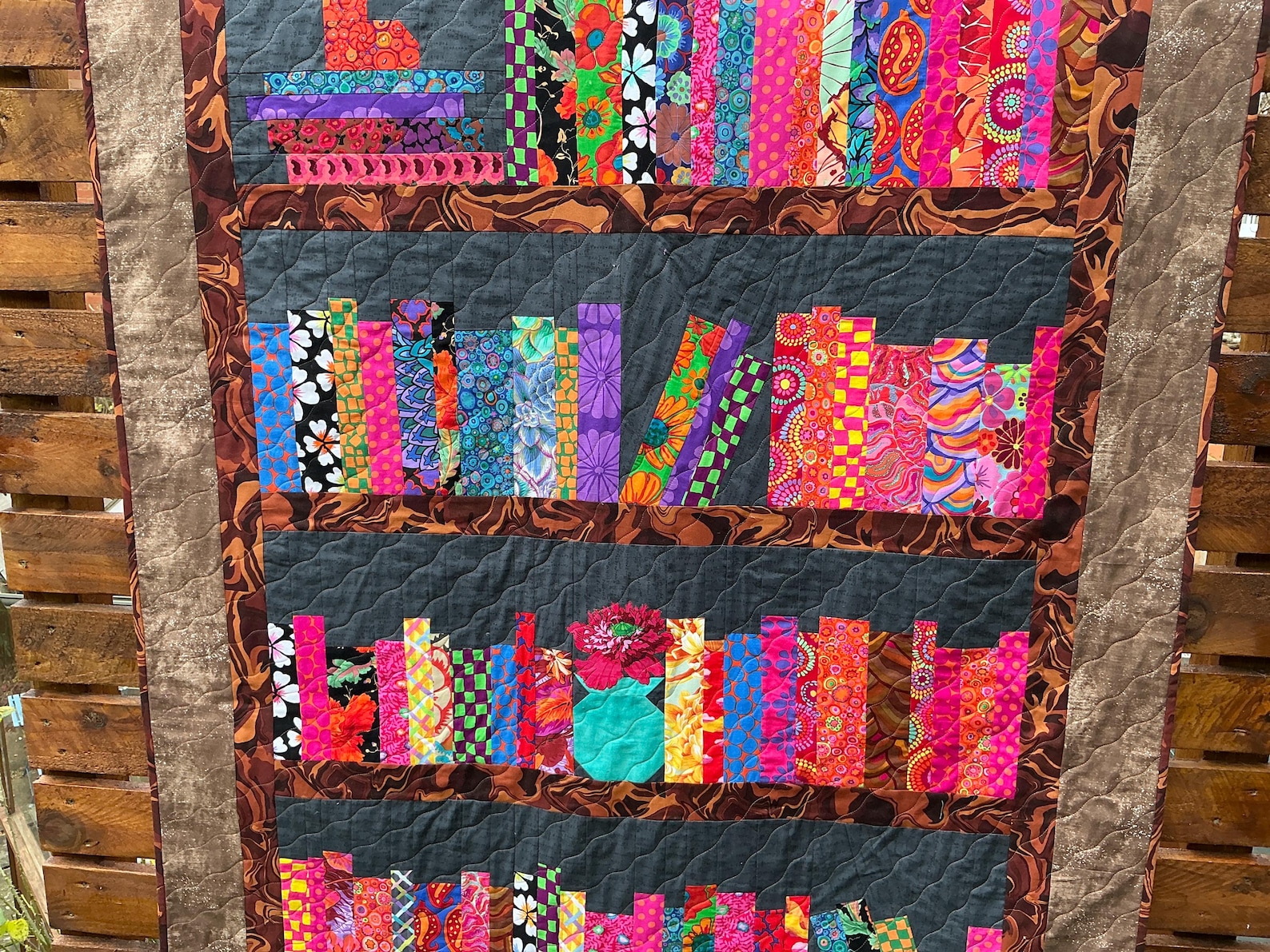 Kaffe Fassett Bookcase/library Quilt/ Wall Hanging Ready to Ship - Etsy