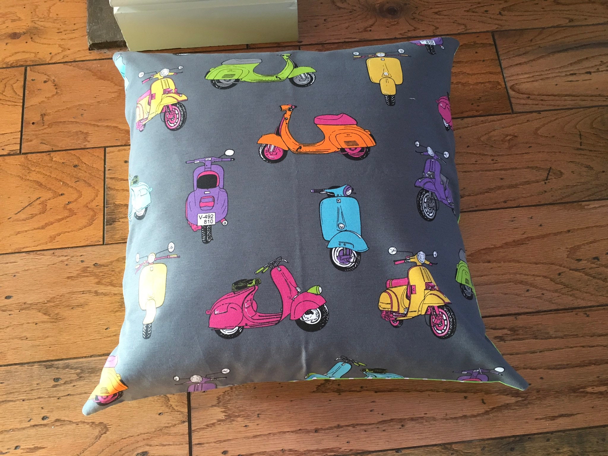 Retro Moped Scooter Floor Cushion - Etsy