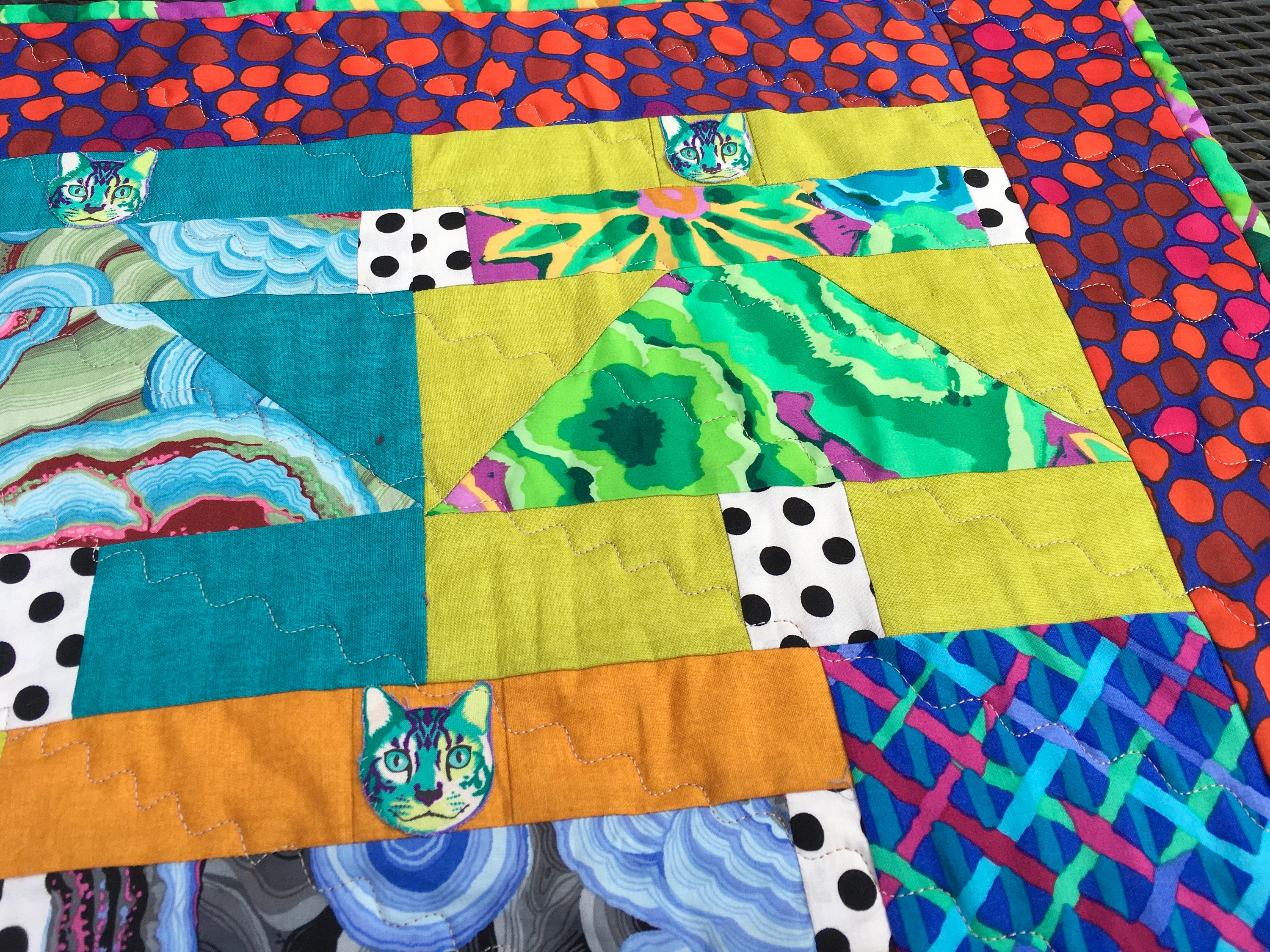 Kaffe Fassett Paper Dolls and Cats Quilt/throw/lap Quilt/child Quilt - Etsy