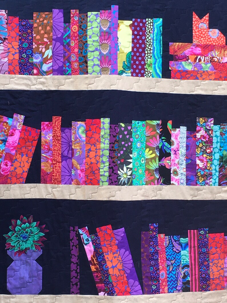 Kaffe Fassett Bookcase/library Quilt/ Wall Hanging Ready to Ship - Etsy